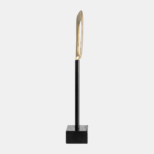 Gold Aluminum Rhombus on Stand Sculpture