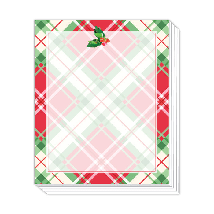 Bright Red and Green Christmas Plaid Holly Short Stack
