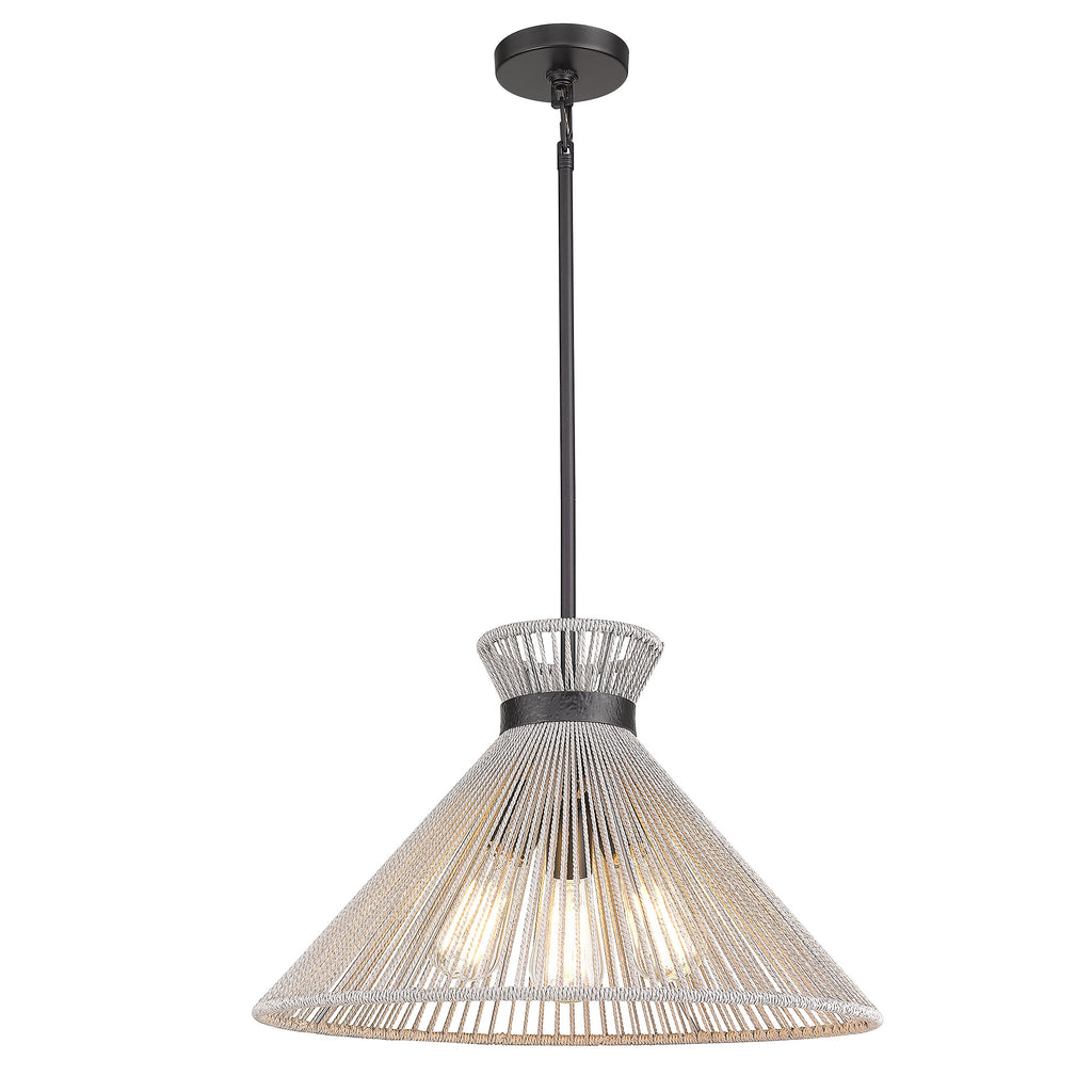 Avon 3 Light Pendant In Matte Black - Lighting - Laura of Pembroke