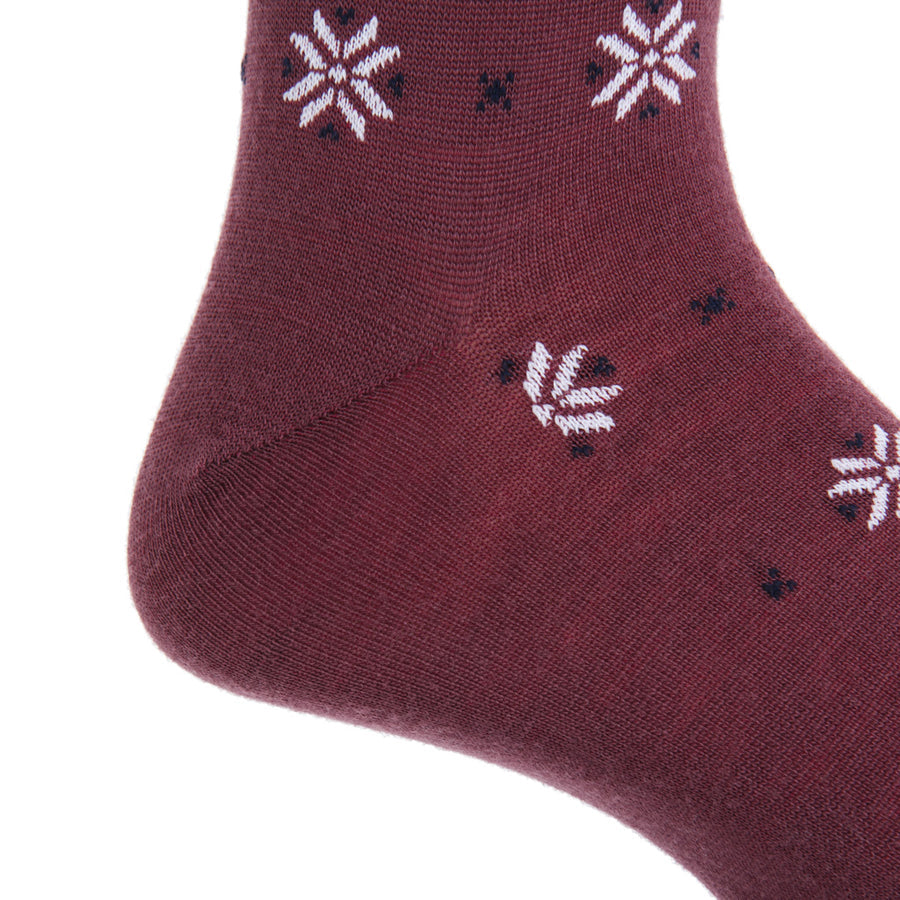 BURGUNDY W/WHITE SNOWFLAKE MC SOCK | MEN'S GIFTS | LAURA OF PEMBROKE ...